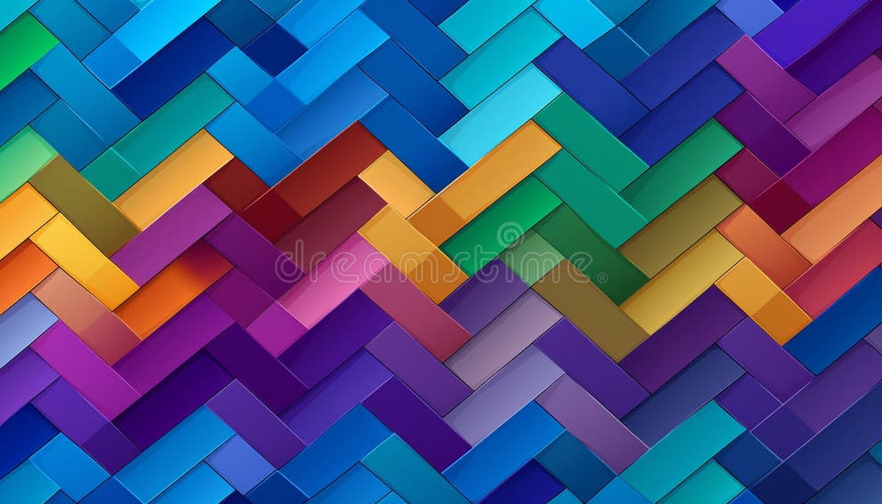 Colorful Herringbone Pattern Geometric Tile Background. Stock Image ...