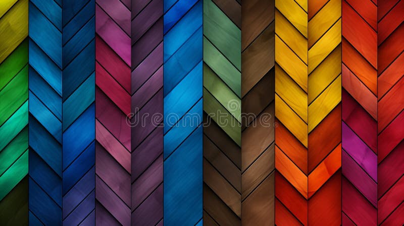 Colorful Herringbone Pattern Showcasing a Variety of Vibrant Hues in ...