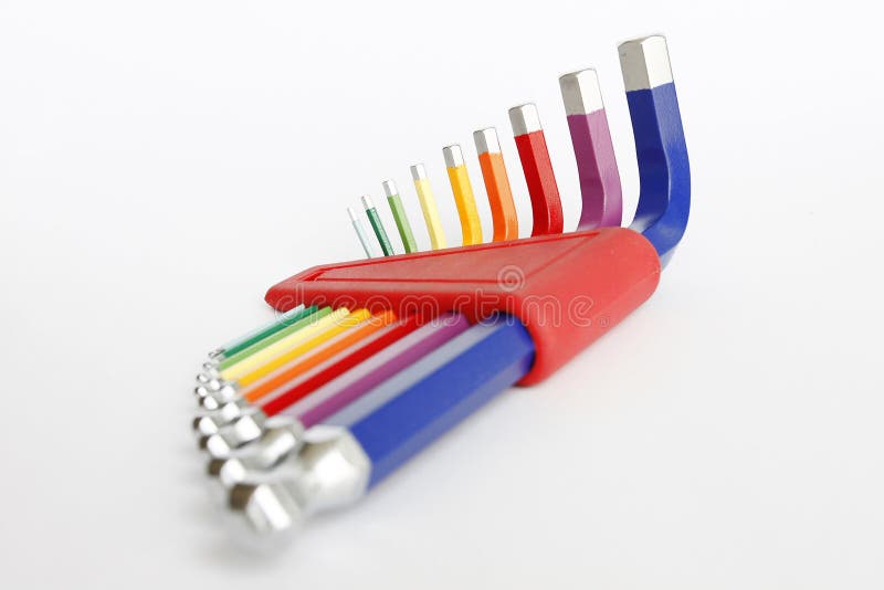 Colorful hex allen tools stock image. Image of metal - 51428335