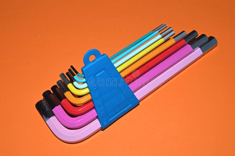 Colorful Hex Keys on the Table Stock Image - Image of engineer, allen ...