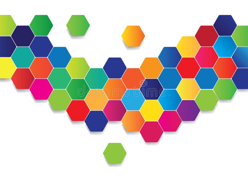 Colorful Hexagon Abstract Background Stock Vector - Illustration of ...