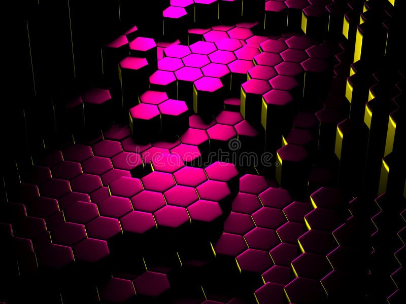 Colorful Hexagon Blocks Shine Glossy Abstract Background Stock ...