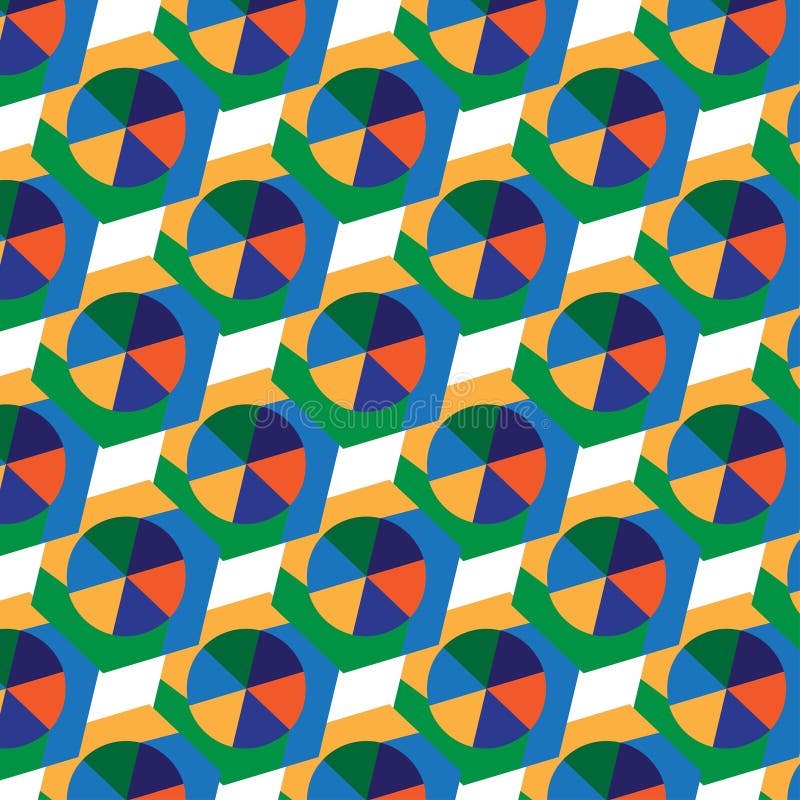Colorful Hexagon and Circle Grid for Creative Design Stock Illustration ...