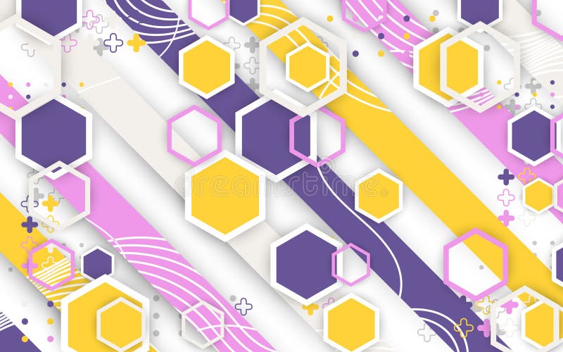 Colorful Hexagon Geometry Background Vector Stock Illustration ...