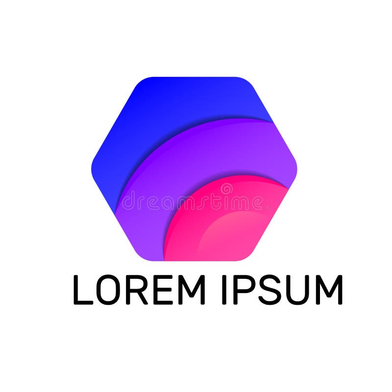 Colorful Hexagon. Logo Template. Simple Design. Stock Graphic Stock ...