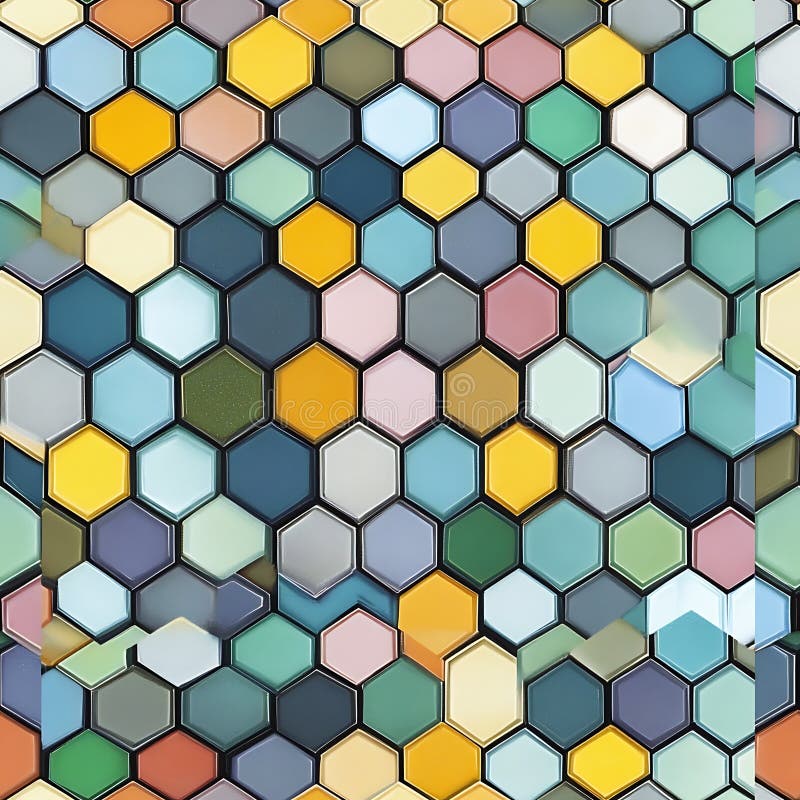 Colorful Hexagon Pattern Background Stock Illustration - Illustration ...