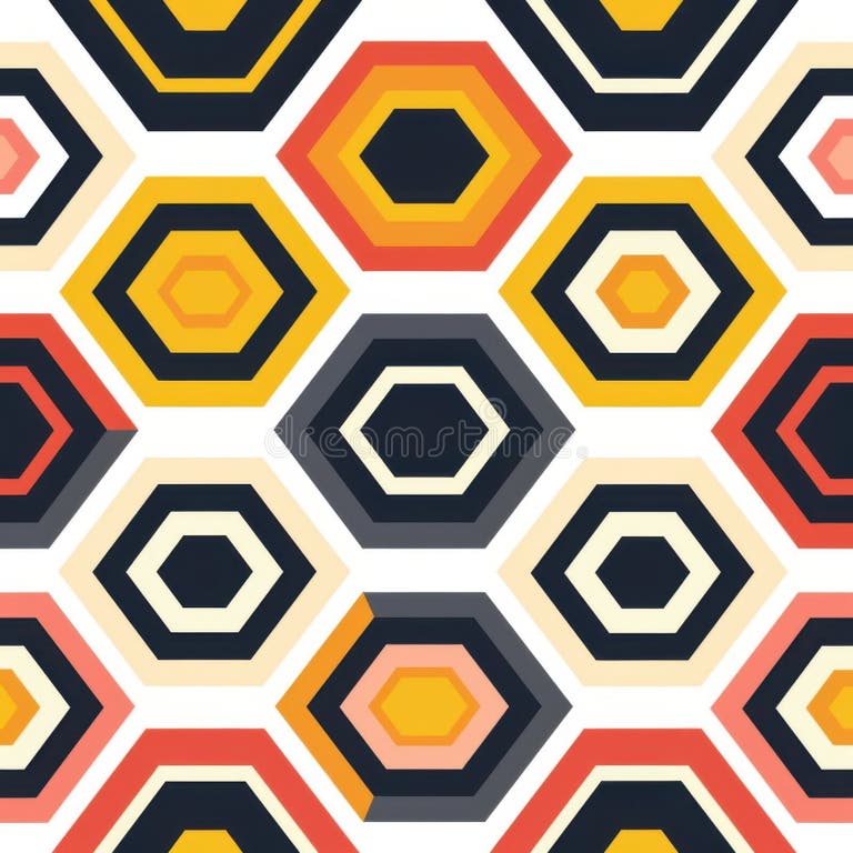 Colorful Hexagon Pattern Design for Backgrounds Stock Illustration ...