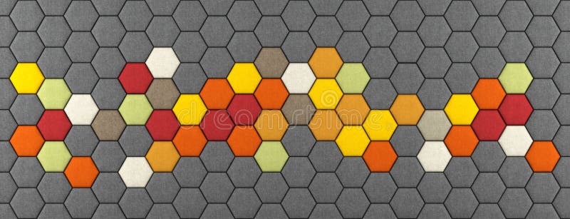Colorful Hexagon Pattern Forming on Grey Background Stock Illustration ...