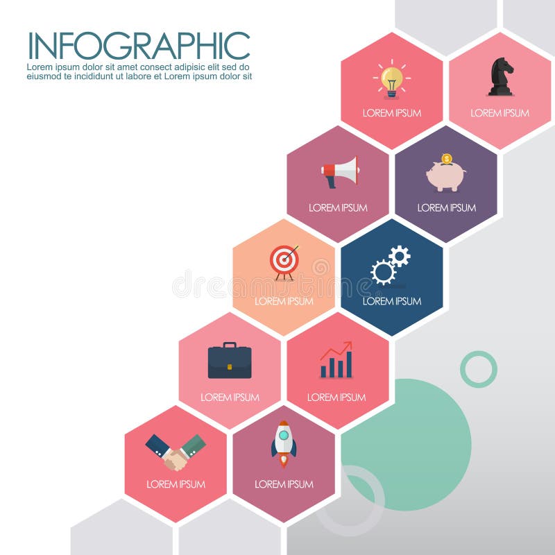 Colorful Hexagon Presentation Template Stock Vector - Illustration of ...
