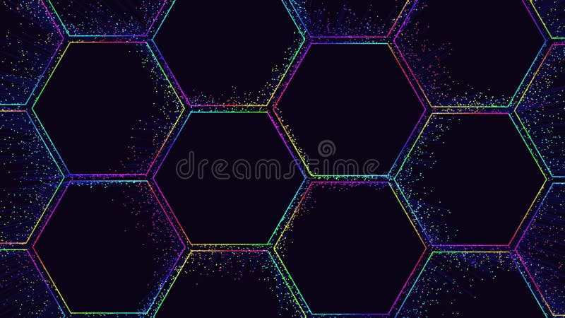 Colorful Hexagonal Dot Pattern Intricate Design of Connected Dots Stock ...