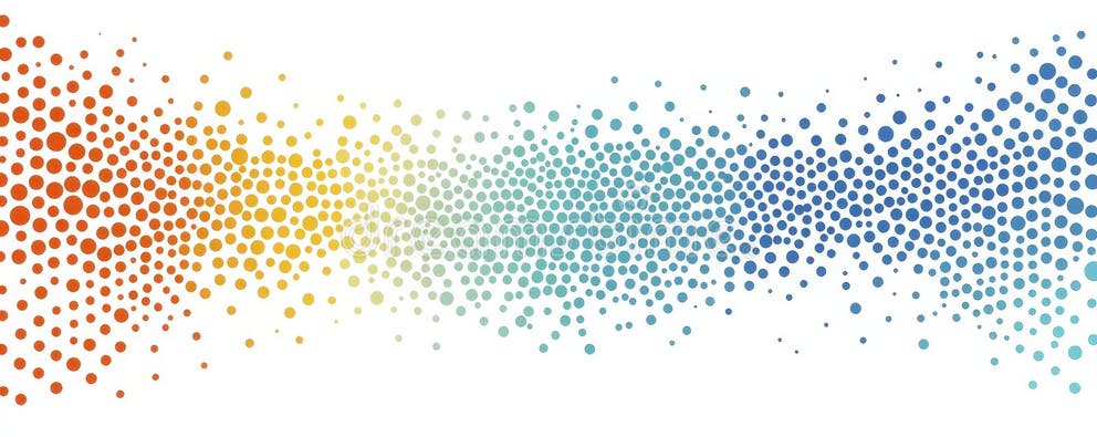 Colorful Hexagonal Dots Flow Horizontally, Transitioning from Dense To ...