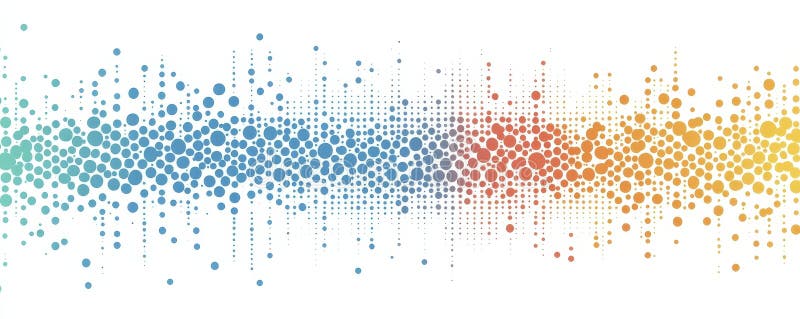 Colorful Hexagonal Dots Flow Horizontally, Transitioning from Dense To ...