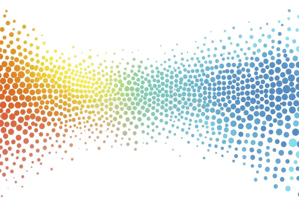 Colorful Hexagonal Dots Flow Horizontally, Transitioning from Dense To ...
