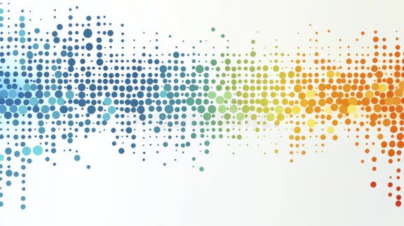 Colorful Hexagonal Dots Flow Horizontally, Transitioning from Dense To ...
