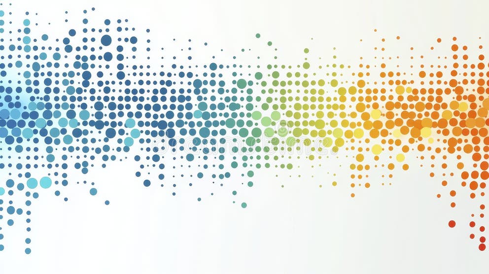 Colorful Hexagonal Dots Flow Horizontally, Transitioning from Dense To ...