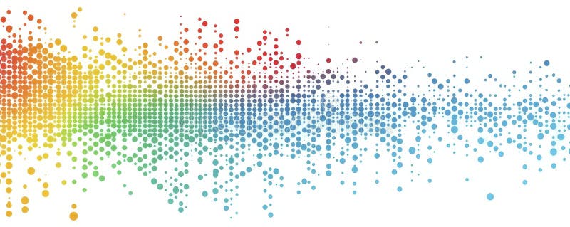 Colorful Hexagonal Dots Flow Horizontally, Transitioning from Dense To ...