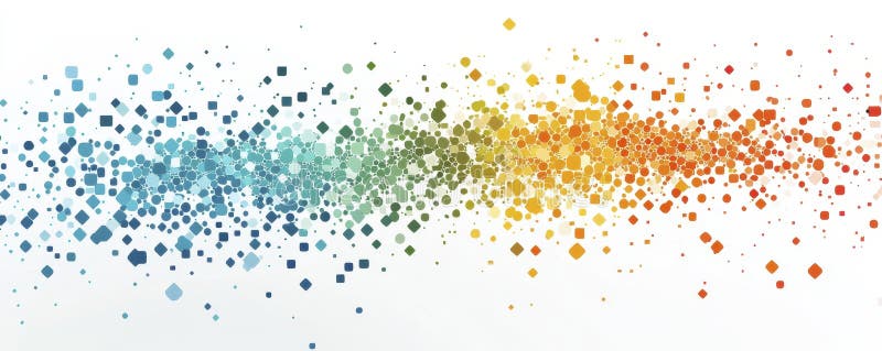 Colorful Hexagonal Dots Flow Horizontally, Transitioning from Dense To ...