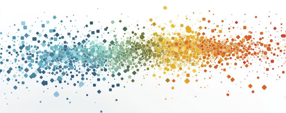 Colorful Hexagonal Dots Flow Horizontally, Transitioning from Dense To ...