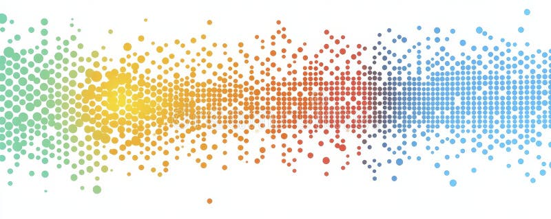 Colorful Hexagonal Dots Flow Horizontally, Transitioning from Dense To ...