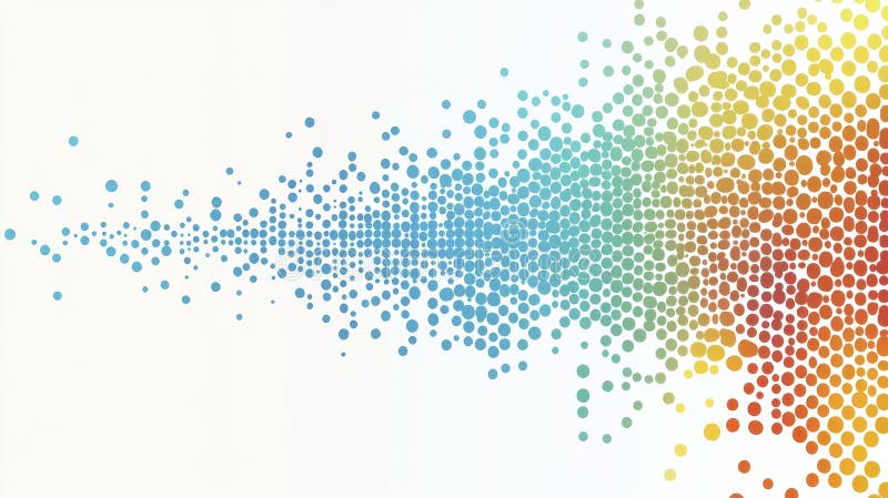 Colorful Hexagonal Dots Flow Horizontally, Transitioning from Dense To ...