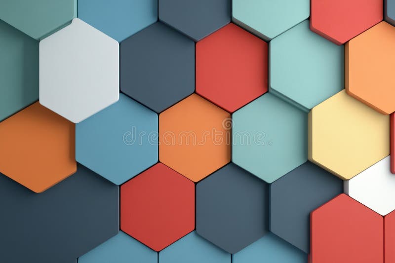 Colorful Hexagonal Geometric Technology Background Tile Pattern for ...