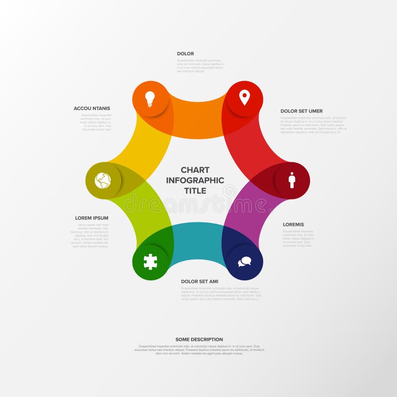 Colorful Hexagonal Infographic Chart Design Template with 6 Options Stock Vector - Illustration ...