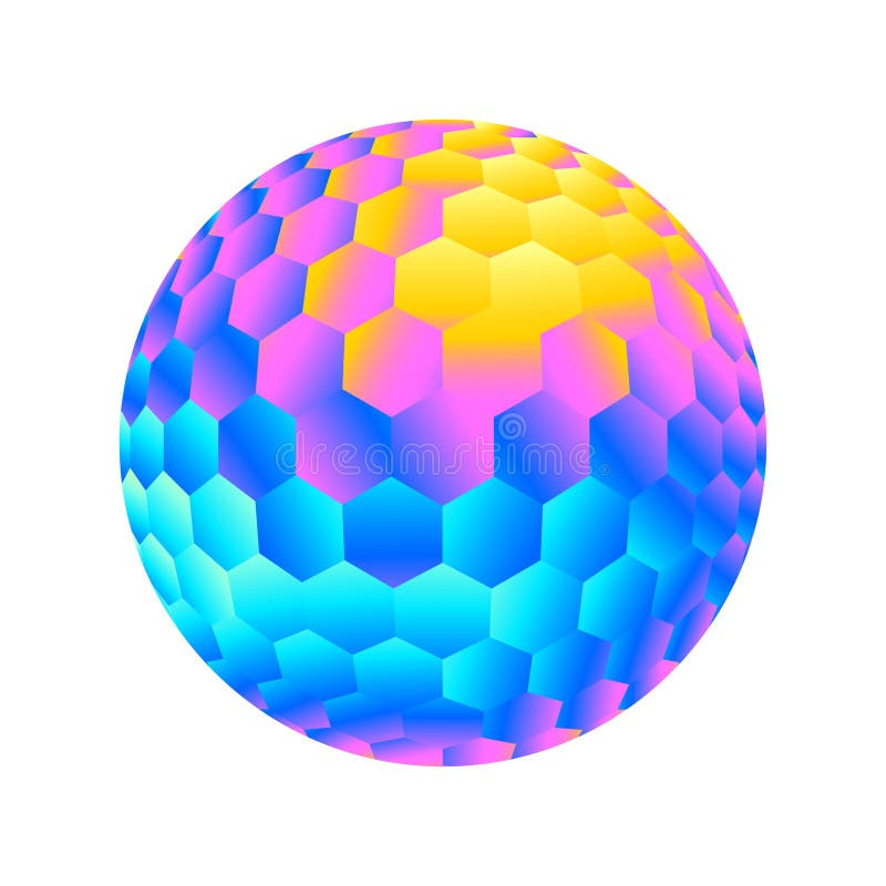 Colorful Hexagonal Sphere Vector Illustration Stock Illustration ...