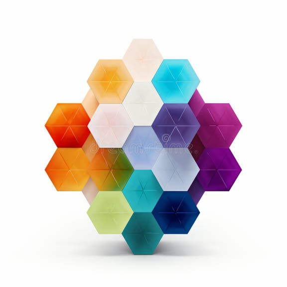 Colorful Hexagons: Translucent Layers of Symmetrical Arrangement Stock ...