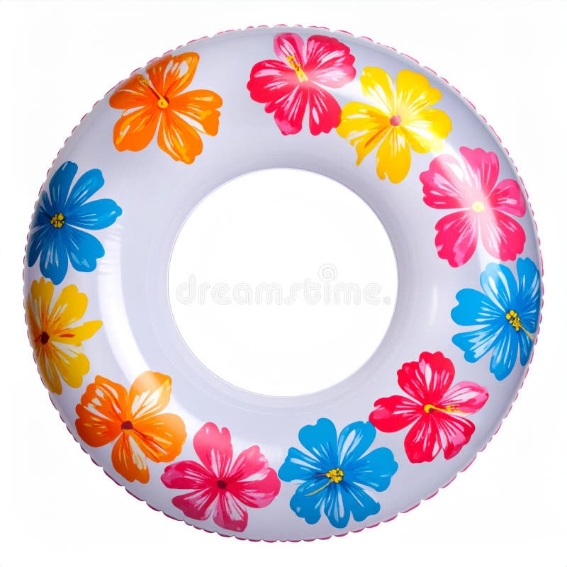 Colorful Hibiscus Flower Patterned Inflatable Pool Float Stock ...