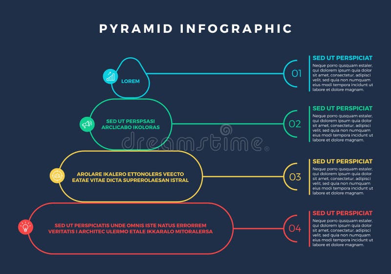 Colorful Hierarchy Pyramid Infographic Element Stock Vector ...