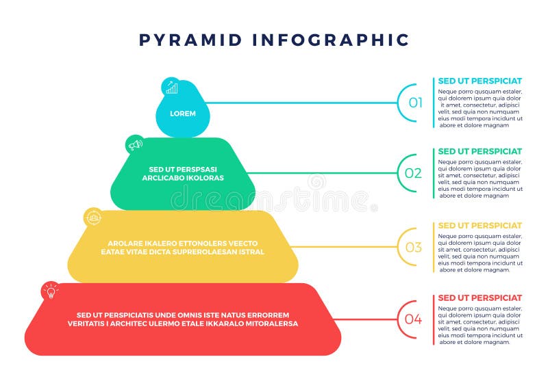 Colorful Hierarchy Pyramid Infographic Element Stock Vector ...