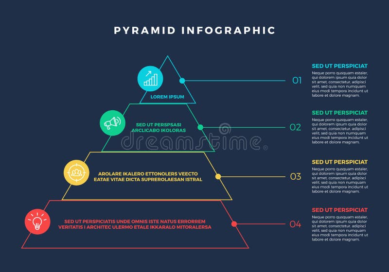 Colorful Hierarchy Pyramid Infographic Element Stock Illustration ...