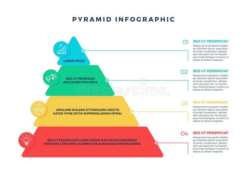 Colorful Hierarchy Pyramid Infographic Element Stock Vector ...