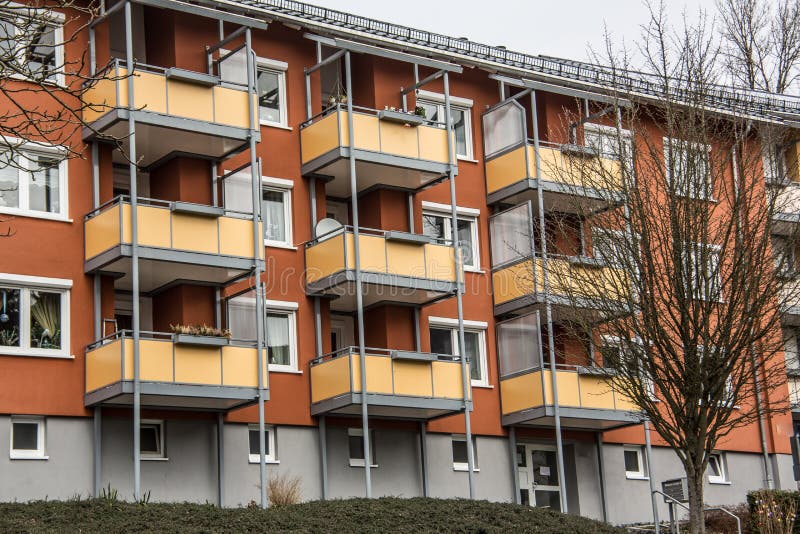 Colorful High-rise Buildings Stock Photo - Image of bunt, trees: 189068556