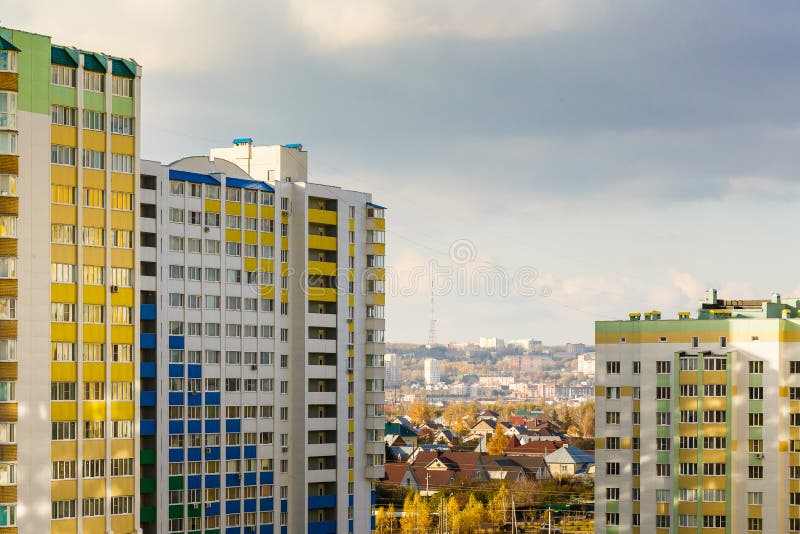 Colorful High-rise Buildings Stock Photo - Image of color, cottage ...