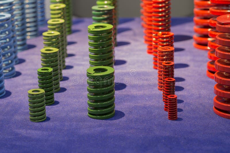 Colorful High Strength Coil Metal Springs for Mold and Die Stock Photo ...