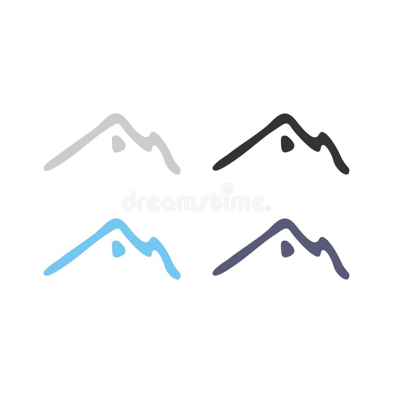 Colorful Hills Design Elements Stock Illustration - Illustration of ...