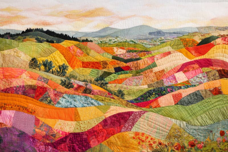 Hillscape Quilt Design Stock Illustrations – 3 Hillscape Quilt Design ...