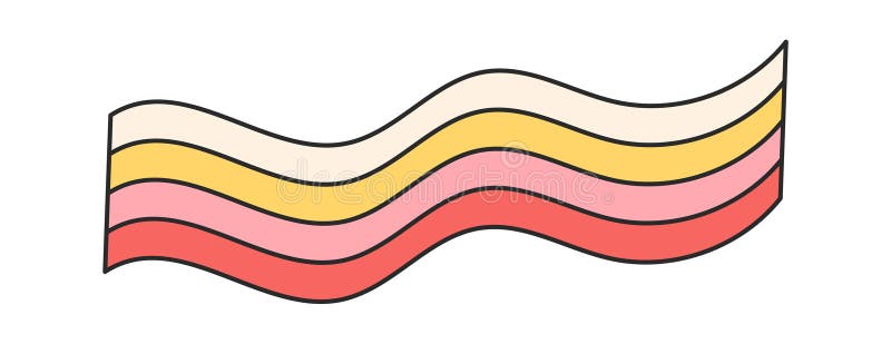 Colorful Hippie Ribbon Groovy Design Stock Vector - Illustration of ...