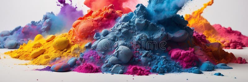 Colorful Holi Powder Explosion on White Background Stock Illustration ...