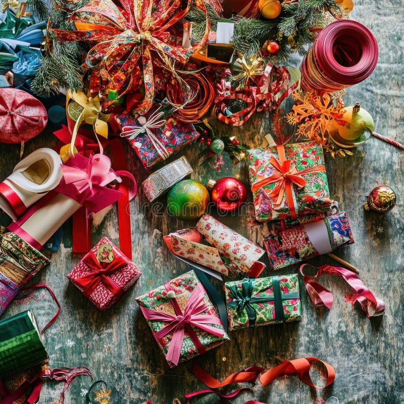 Colorful Holiday Gift Wrap Ideas Stock Illustration - Illustration of ...