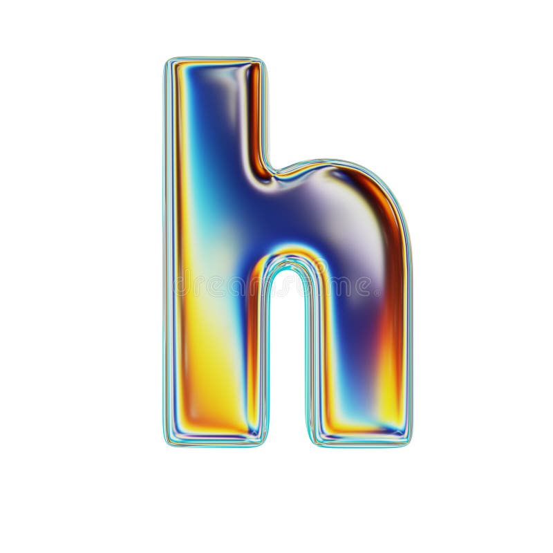 Colorful Holographic Letter H. Realistic 3D Render Stock Illustration ...