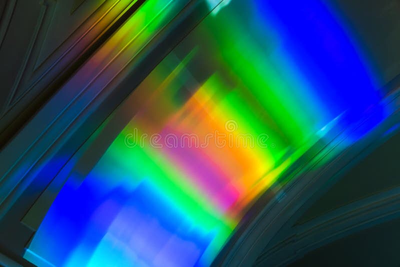 Colorful Holographic Light Pattern Over Dark Wall Stock Photo - Image ...