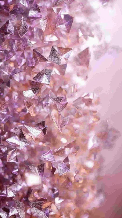 A Colorful Holographic Silver Foil Texture with Small Triangles Forms a ...