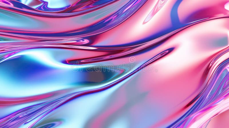 Colorful Holographic Silver Liquid Close-Up AI Generated Stock Photo ...
