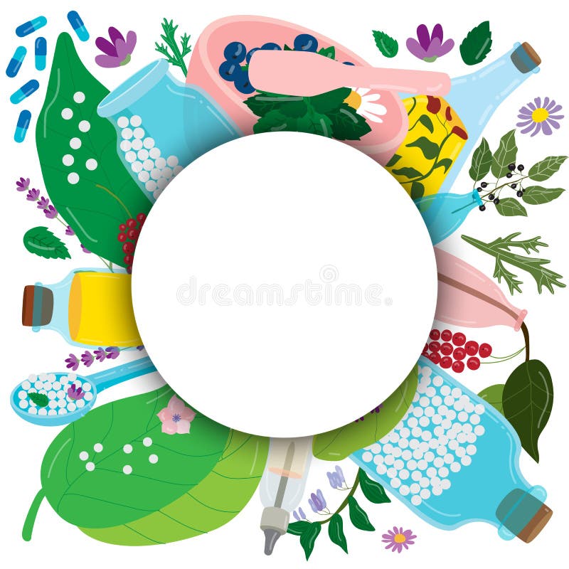 Colorful, Homeopathic, Seamless Patern, Bright Medical Background Set ...