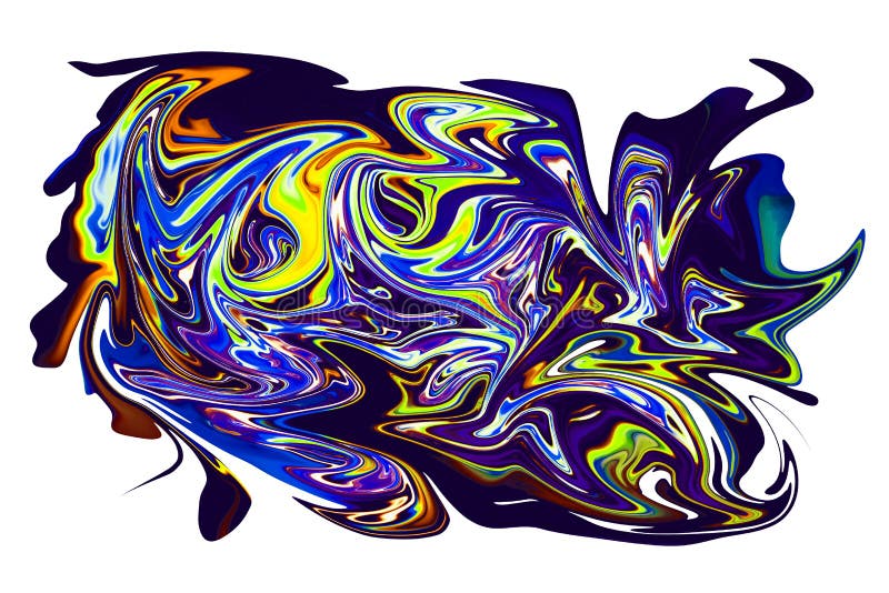 Colorful Horizontal and Abstract Liquid Form on White Background Stock ...