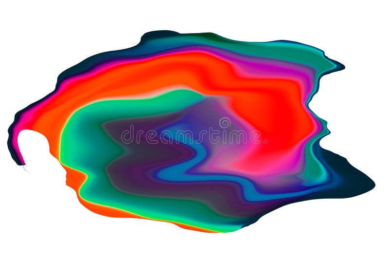 Colorful Horizontal and Abstract Liquid Form on White Background Stock ...