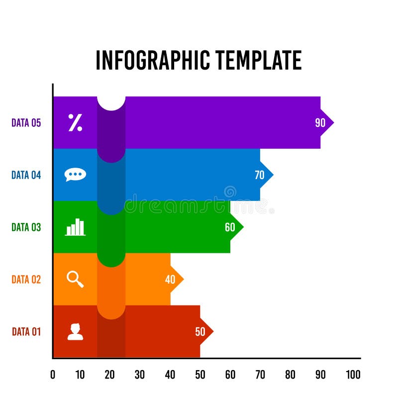 Horizontal Chart Bar Infographic Design Template. Stock Illustration ...