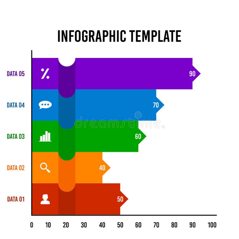 Horizontal Chart Bar Infographic Design Template. Stock Illustration ...
